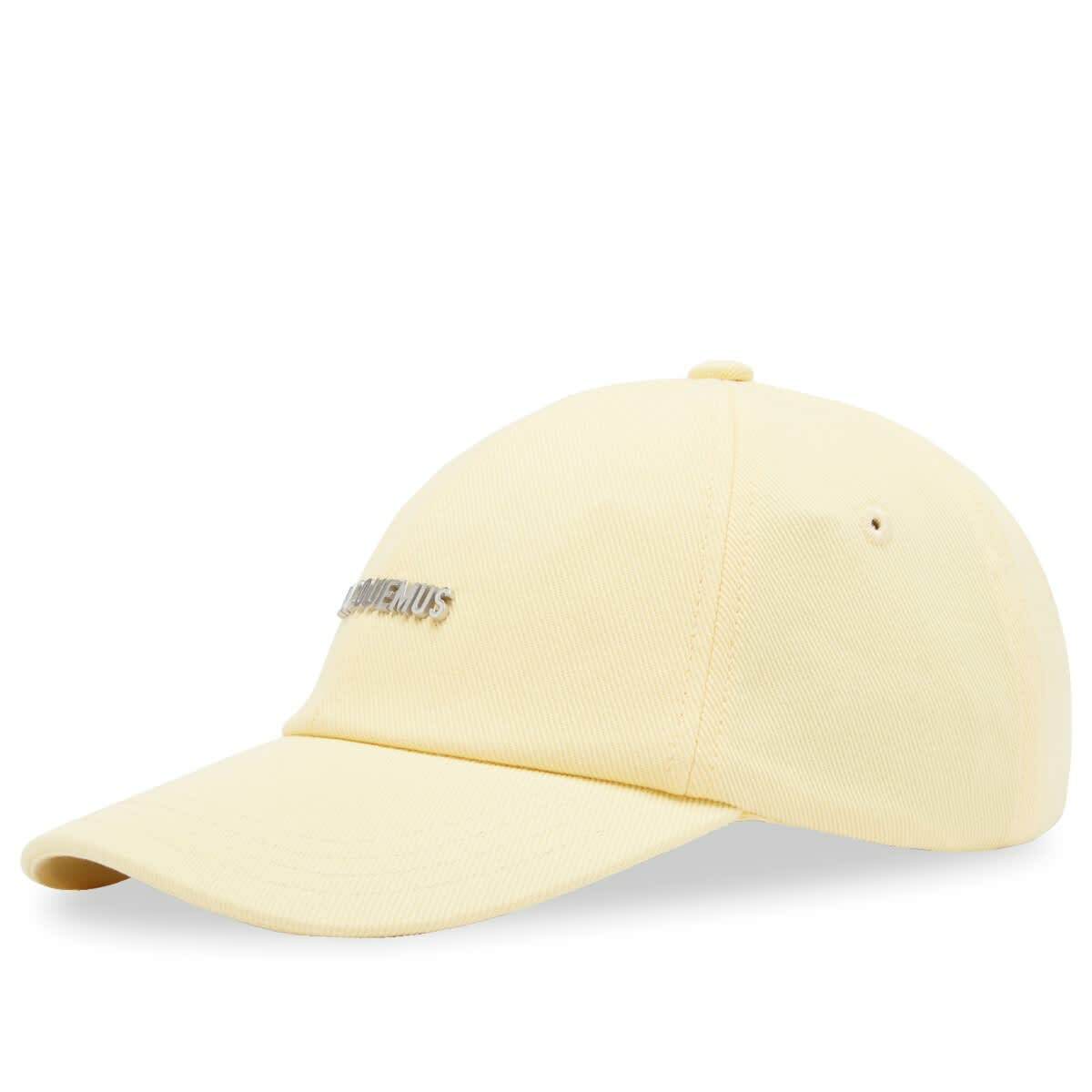 Jacquemus Men's Cotton Logo Cap in Pale Yellow Jacquemus