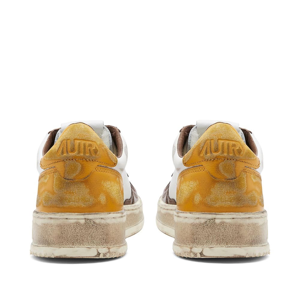 Autry Men's Super Vintage Low Sneakers in White/Brown Autry