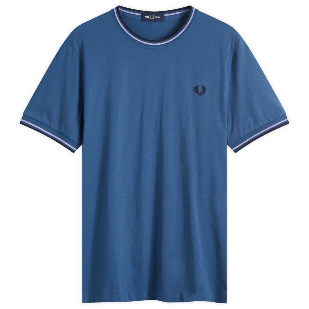Fred Perry Men's Twin Tipped T-Shirt in Midnight Blue/Ultraviolet/Navy ...