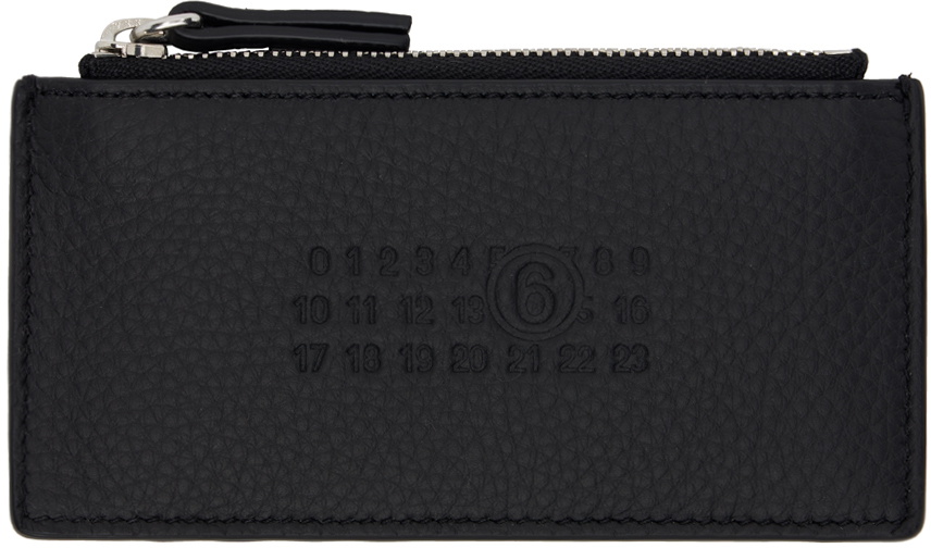 MM6 Maison Margiela Black Numeric Zip Card Holder MM6 Maison Margiela