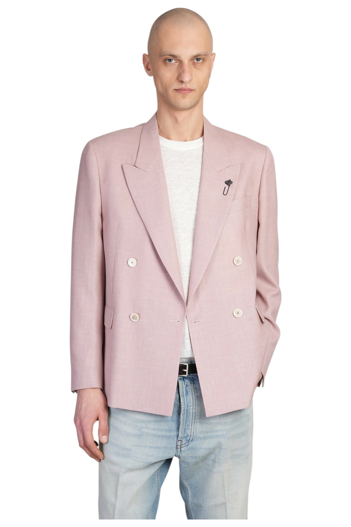 Lardini Blazer In Rose-pink Wool Lardini