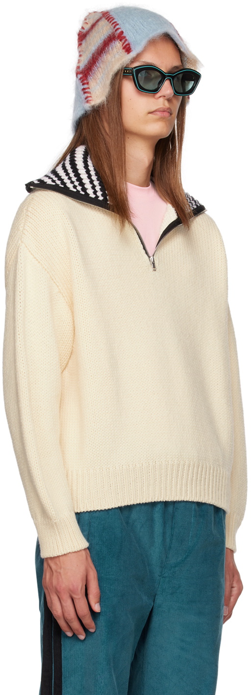 Marni White Half-Zip Sweater Marni
