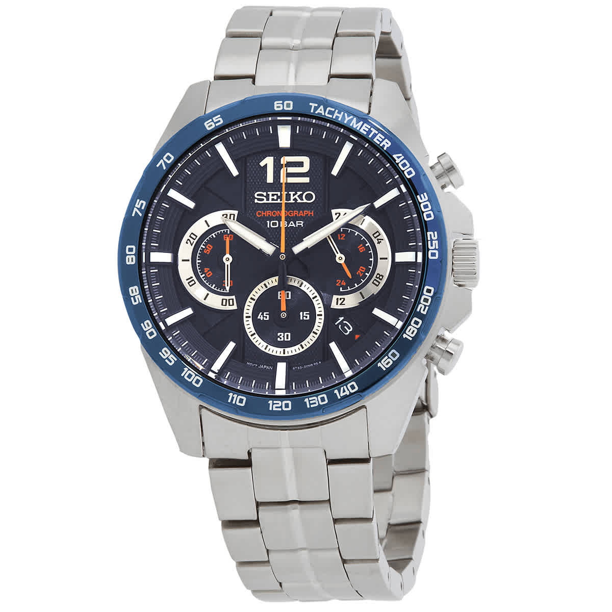 Seiko Essentials Chronograph Quartz Blue Dial Mens Watch SSB345P1 Seiko