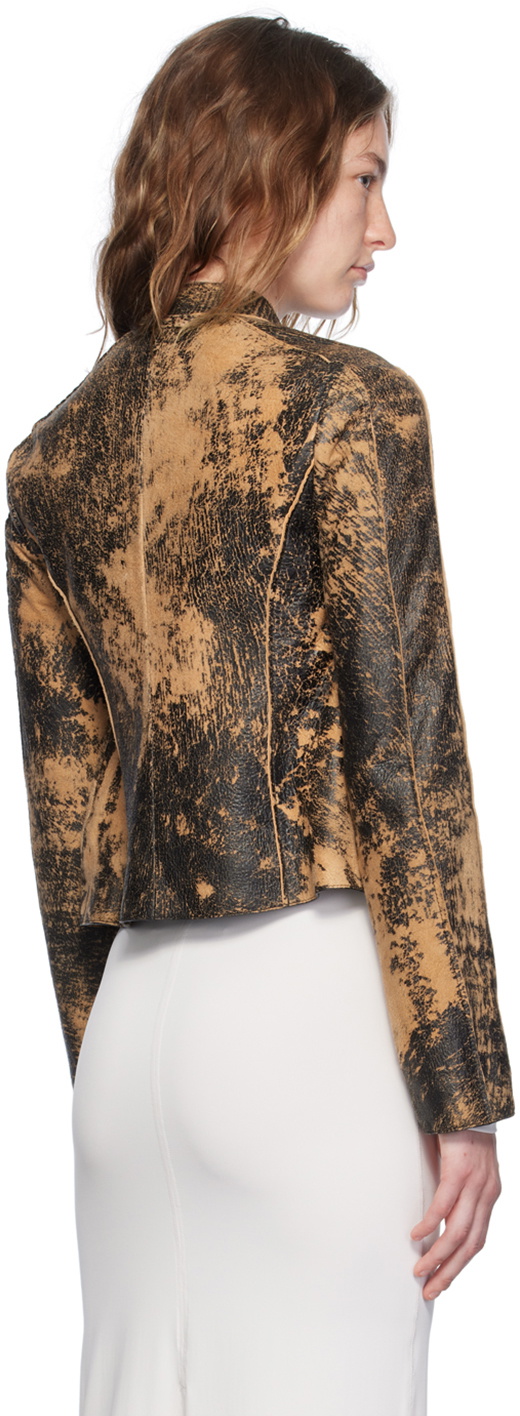 Acne Studios Black Distressed Leather Jacket Acne Studios