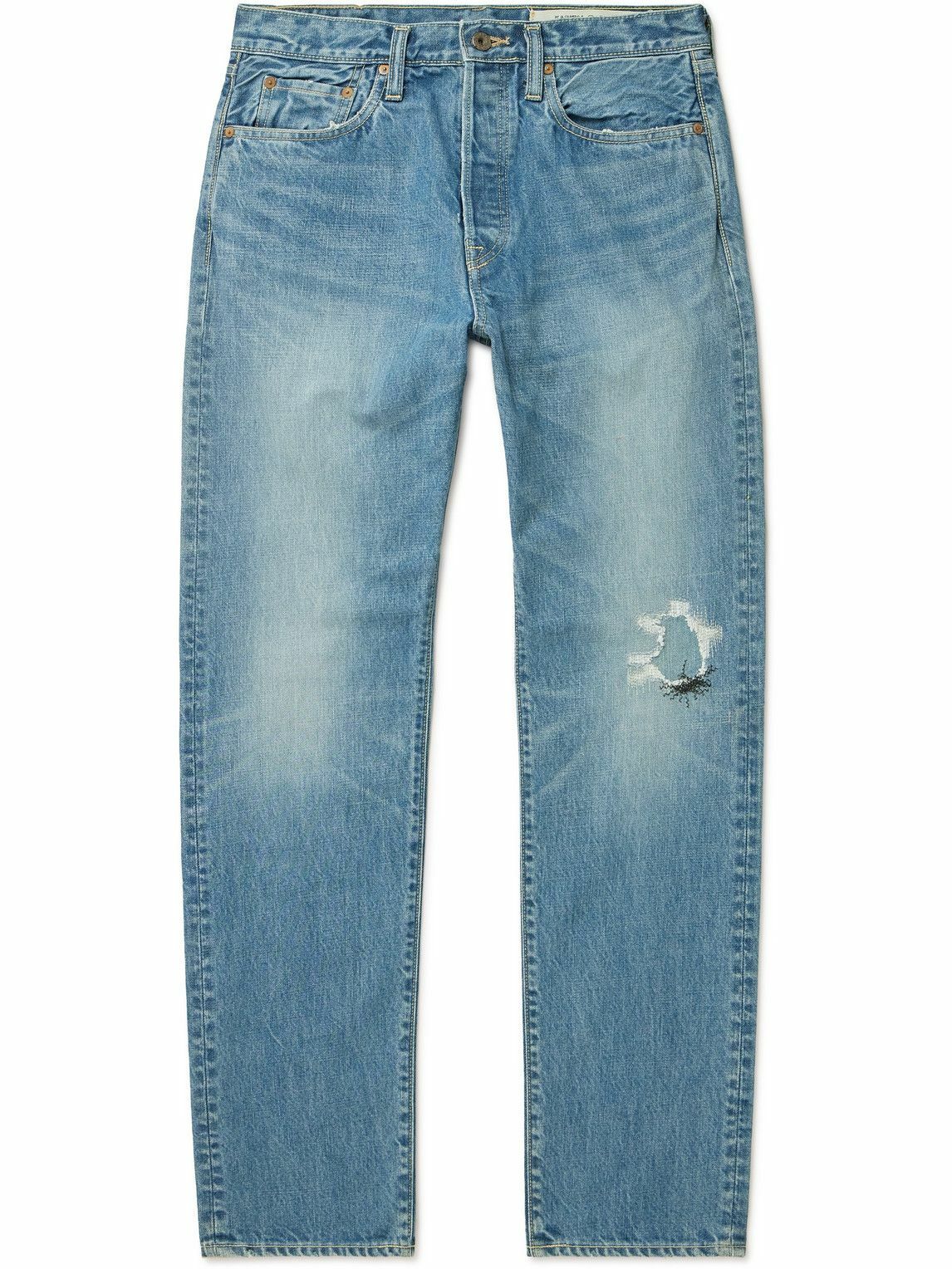 KAPITAL - Monkey CISCO Slim-Fit Distressed Jeans - Blue KAPITAL