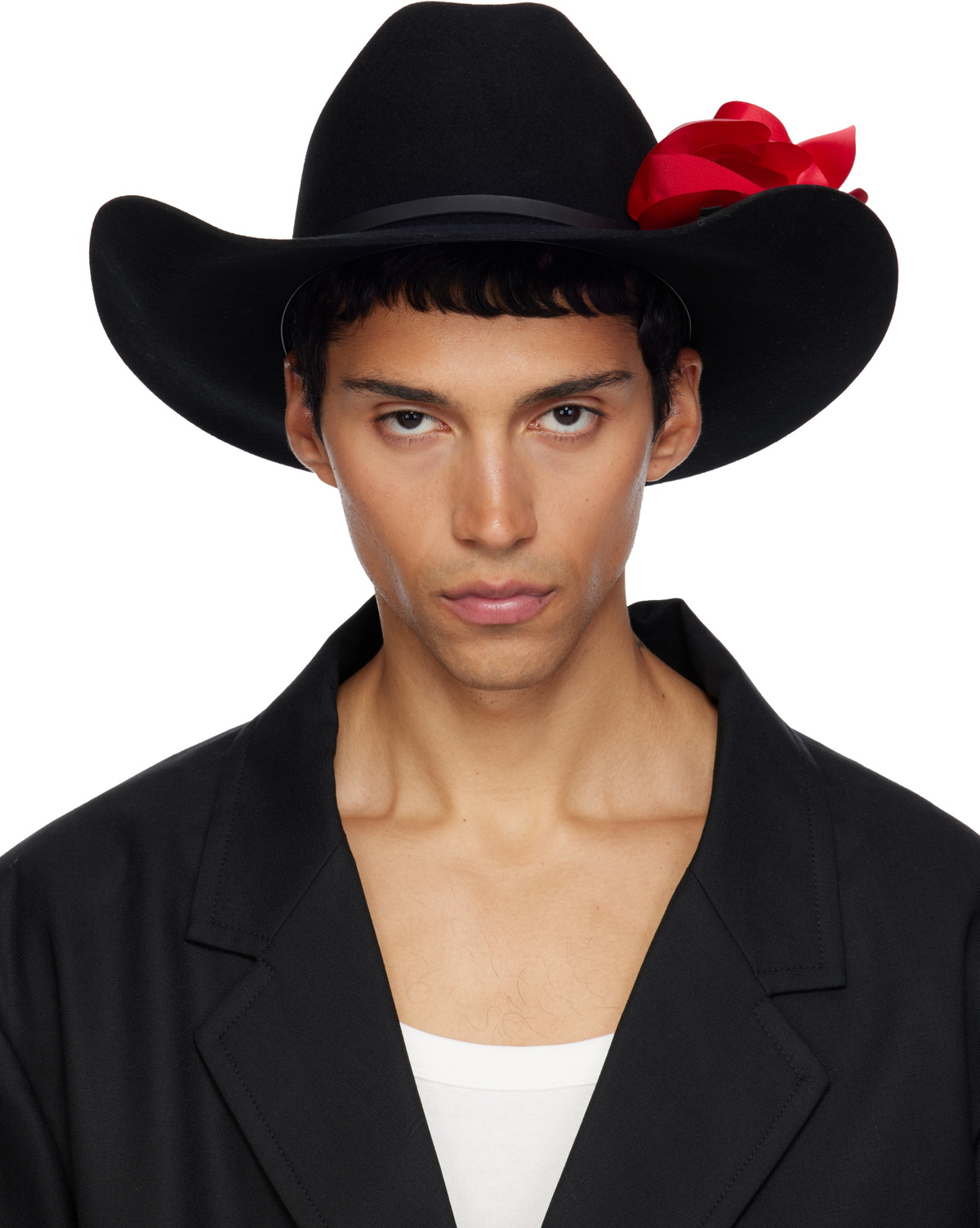WILLY CHAVARRIA Black Flower Hat Willy Chavarria