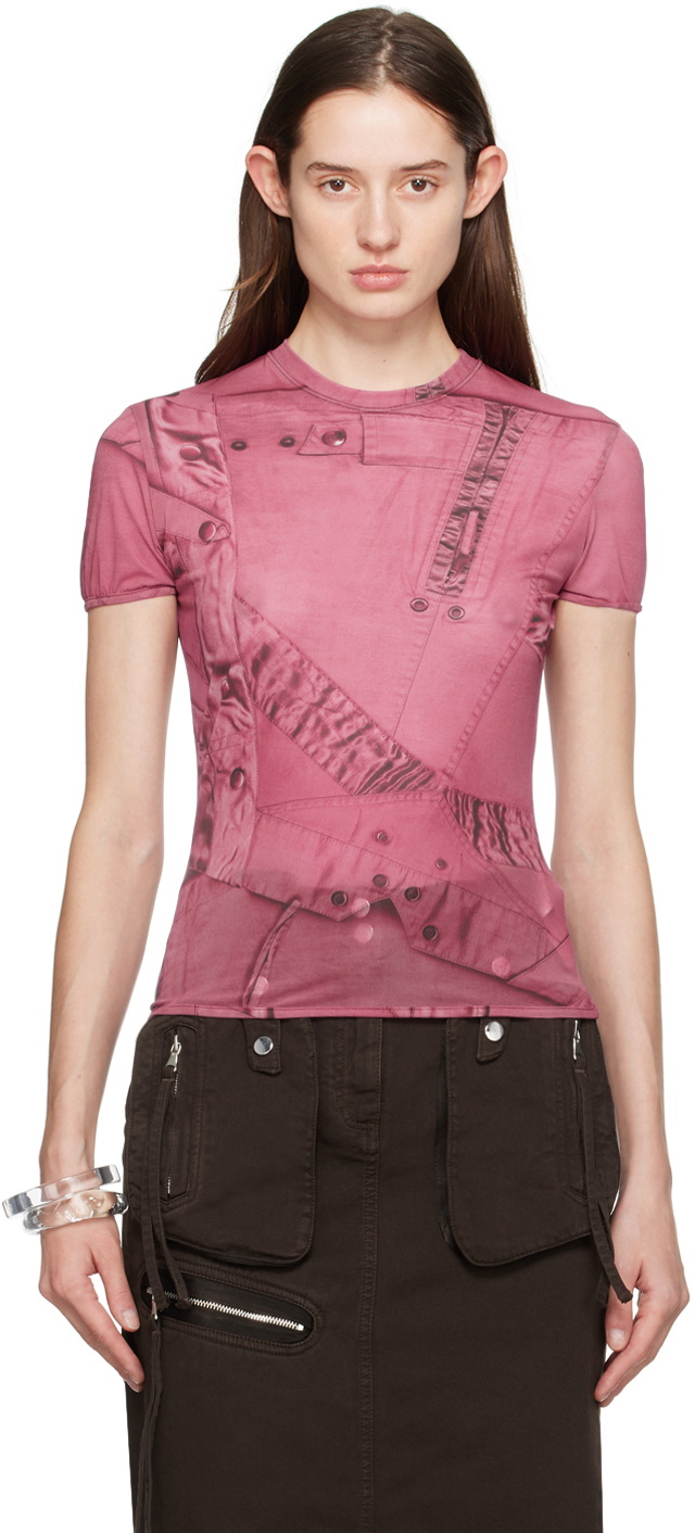 Blumarine Pink Printed T-Shirt Blumarine