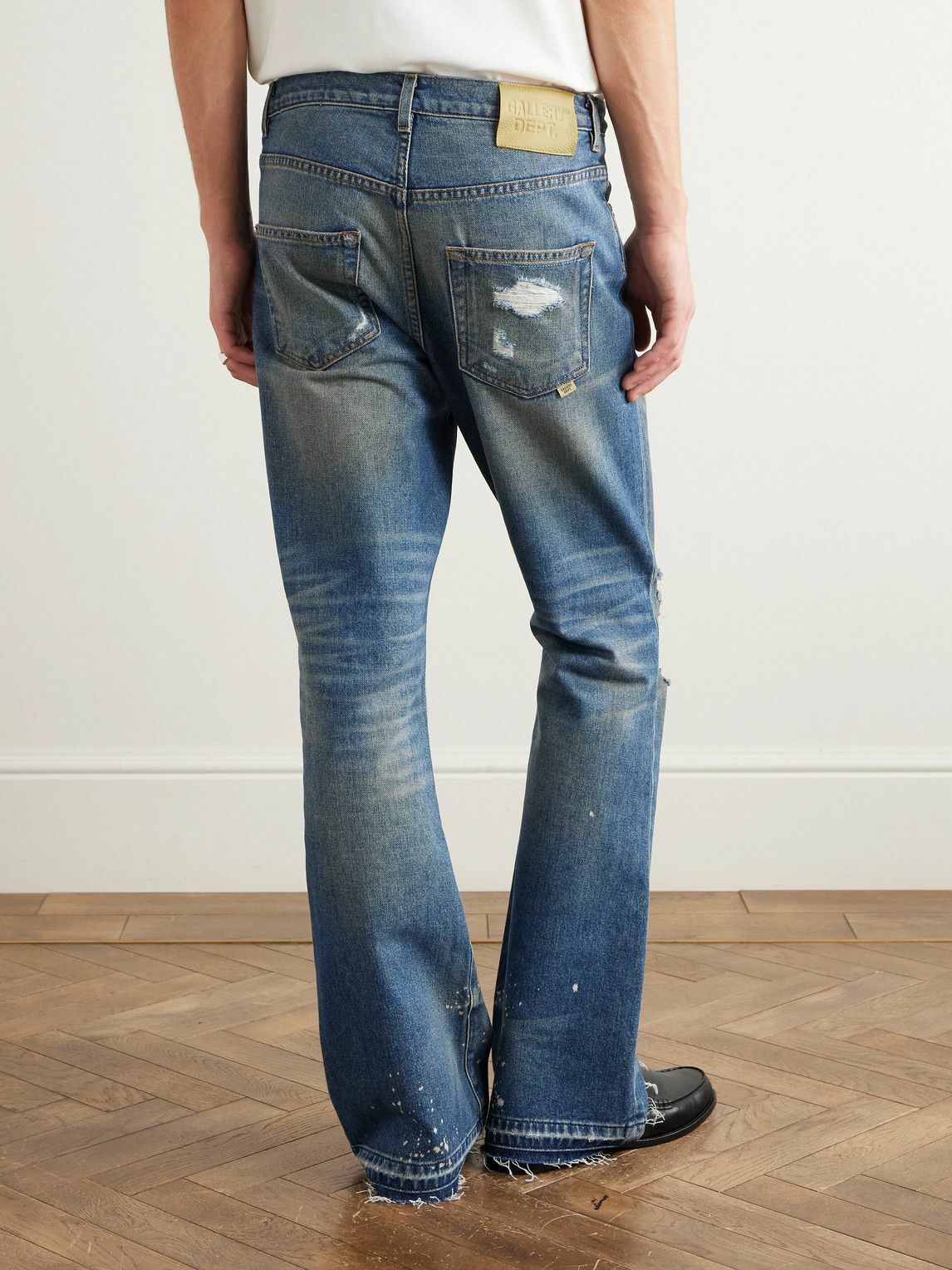 Gallery Dept. - Dagger Bootcut Distressed Patchwork Jeans - Blue ...