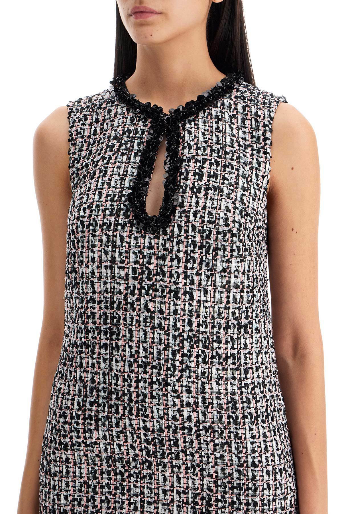 SELF PORTRAIT tweed bouclã mini dress with Black Self-Portrait