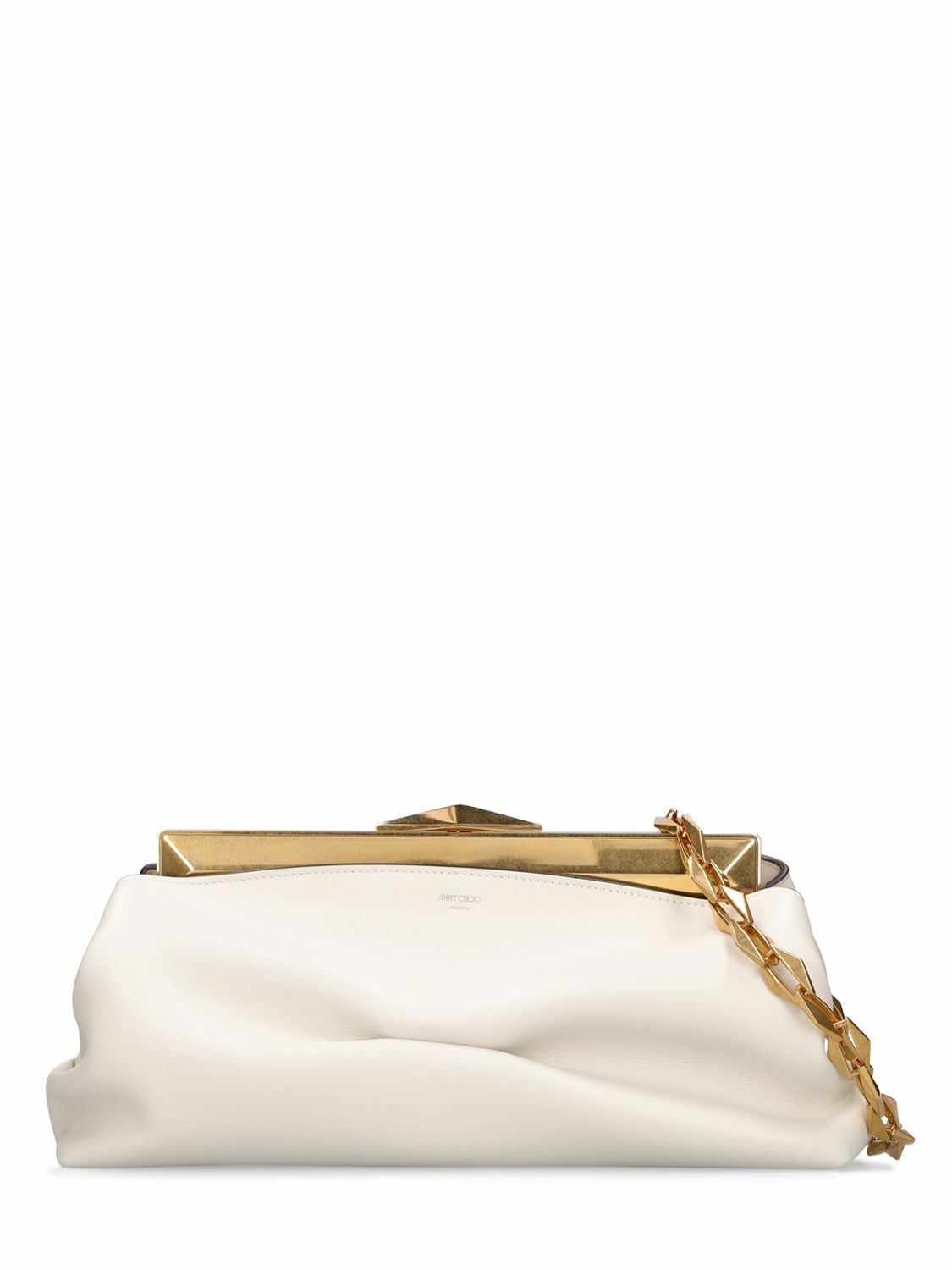JIMMY CHOO - Diamond Frame Leather Clutch Jimmy Choo