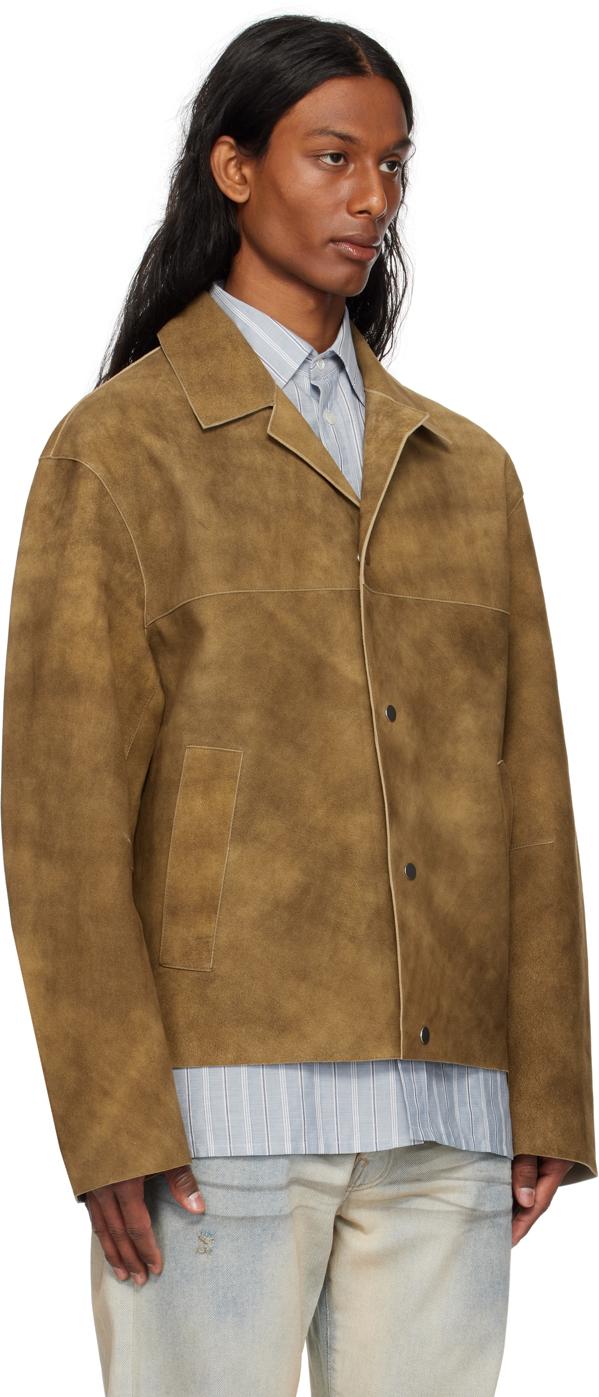 HOPE Tan Boxy Suede Jacket HOPE