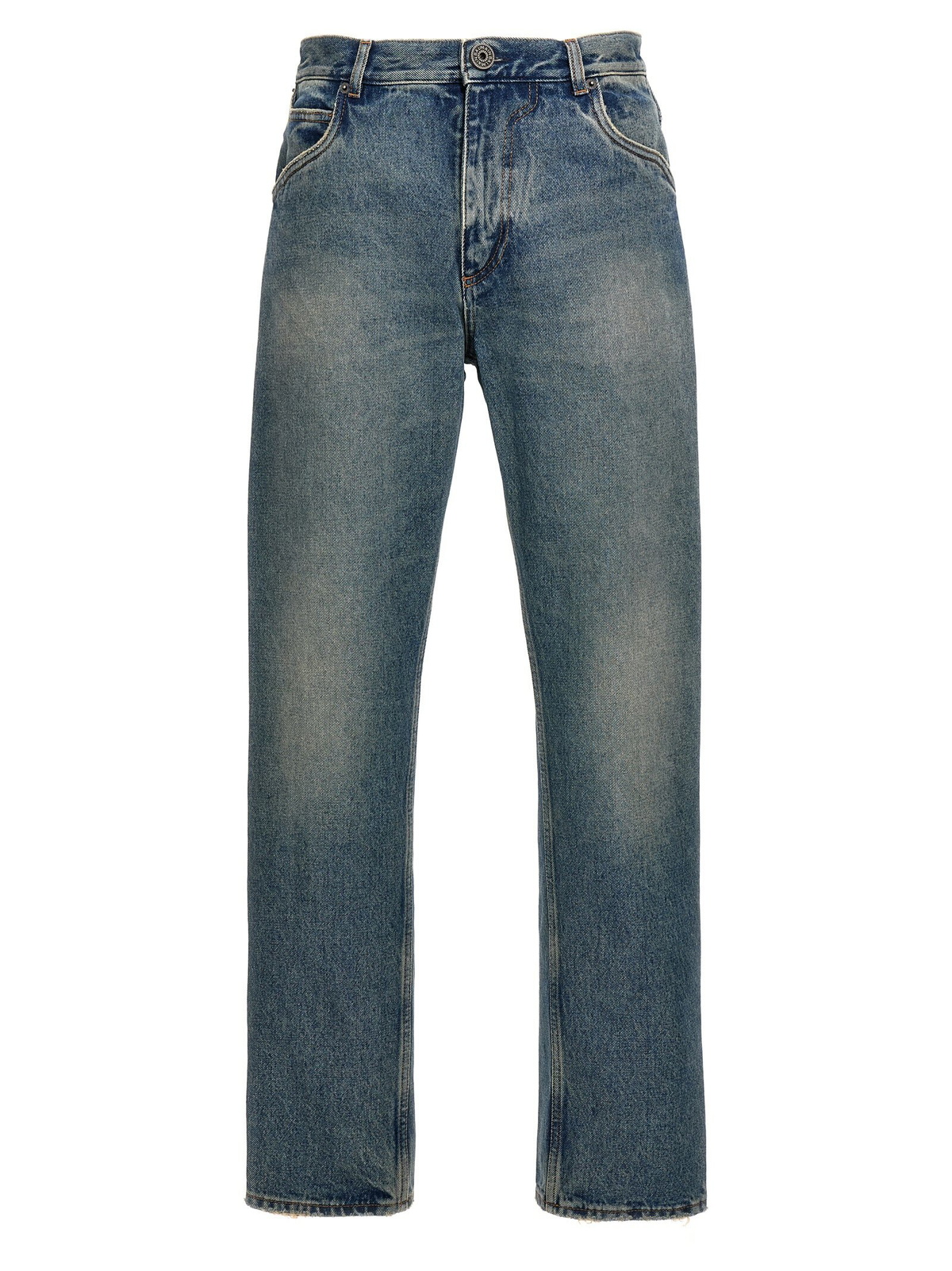 Balmain Logo Embroidery Denim Jeans Balmain