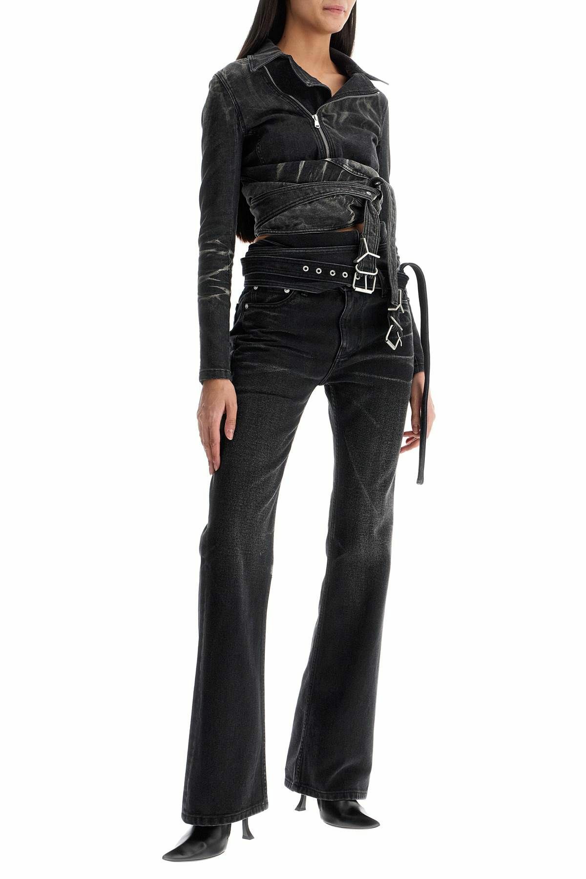 Y PROJECT bootcut jeans with criss-cross Black Y/Project