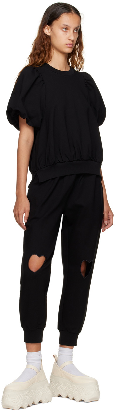 Simone Rocha Black Inverted Puff Sleeve Sweatshirt Simone Rocha