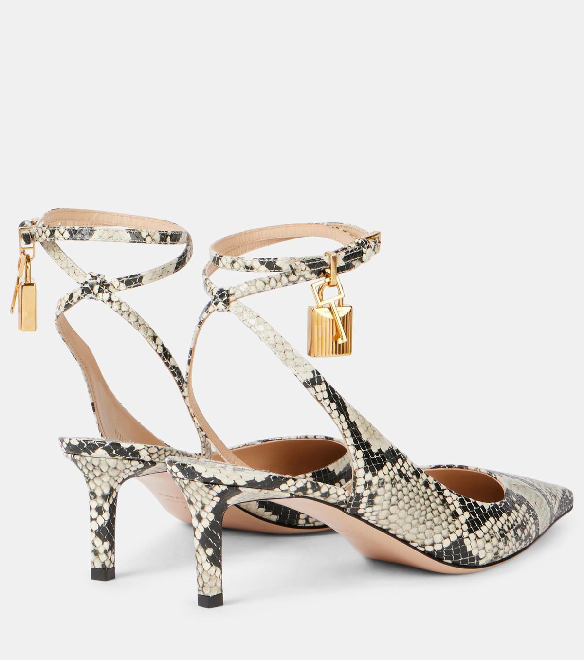 Tom Ford Padlock 55 snake-effect slingback sandals TOM FORD