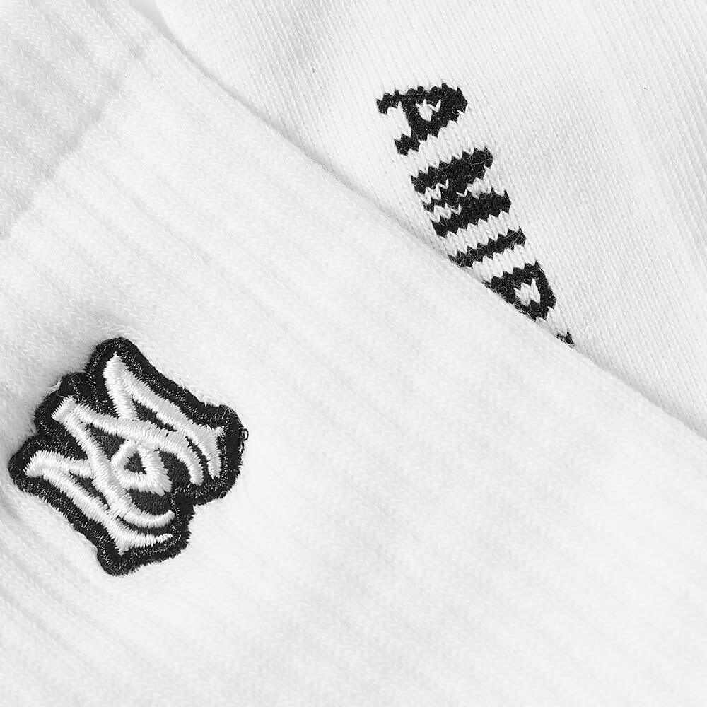AMIRI Men's Ma Embroidery Patch Sock in White/Black Amiri