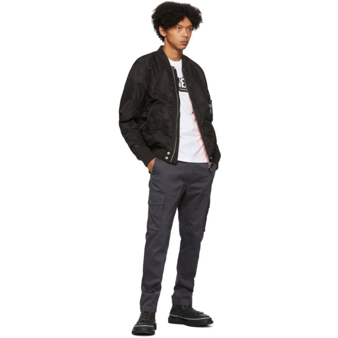 Diesel Reversible Black J-Ross-Rev Bomber Jacket Diesel