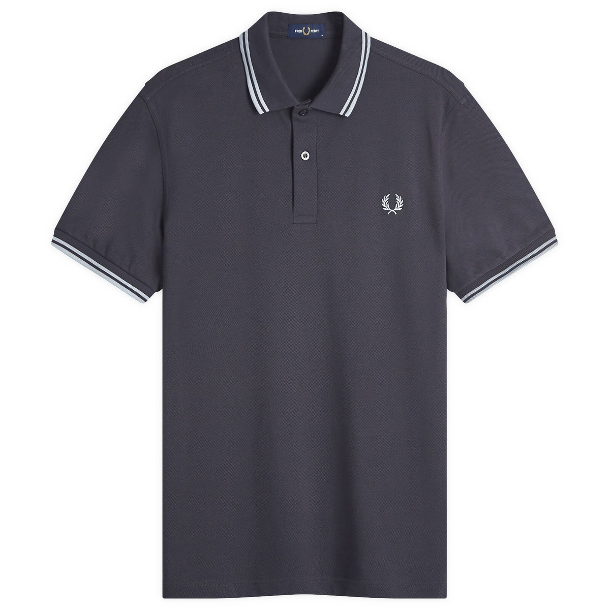 Fred Perry Men's Twin Tipped Polo in Anchor Grey/Limestone Fred Perry