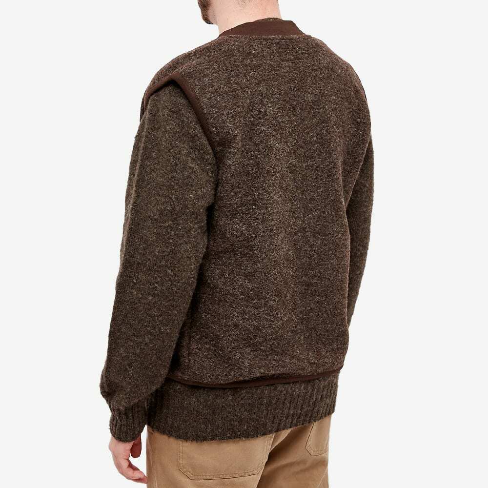 Universal Works Men's Wool Fleece Zip Waistcoat in Brown Universal Works