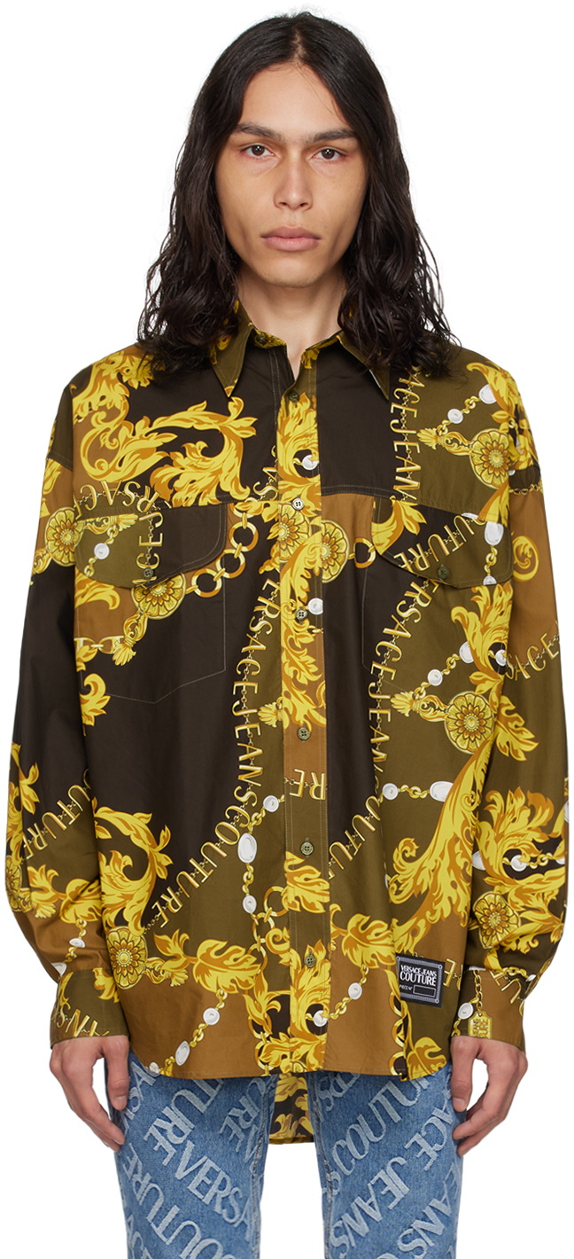 Versace Jeans Couture Khaki Chain Couture Shirt Versace