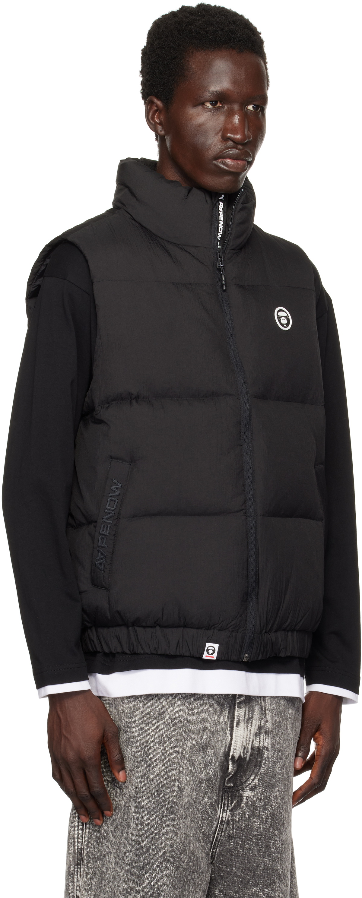 AAPE by A Bathing Ape Black 'AAPE Now' Down Vest AAPE by A Bathing Ape
