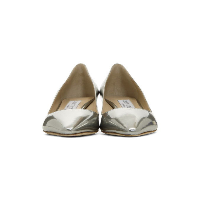 Jimmy Choo Silver Metallic Romy 40 Heels Jimmy Choo
