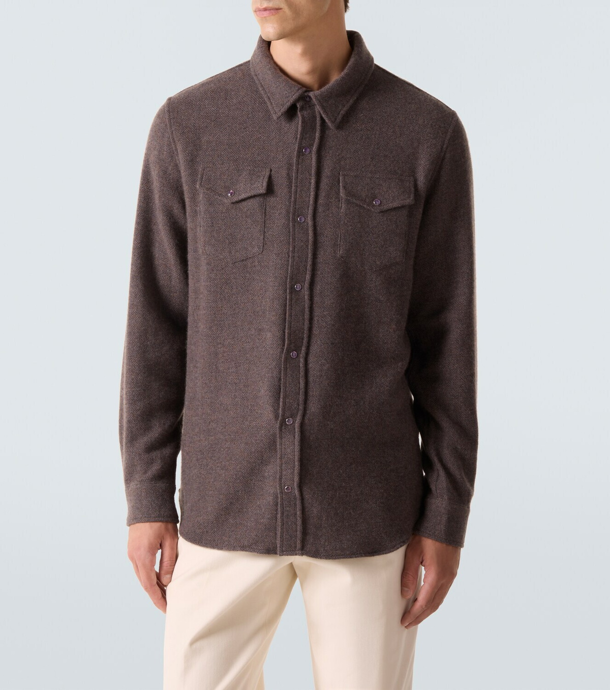 God's True Cashmere Cashmere shirt with amethyst God's True Cashmere