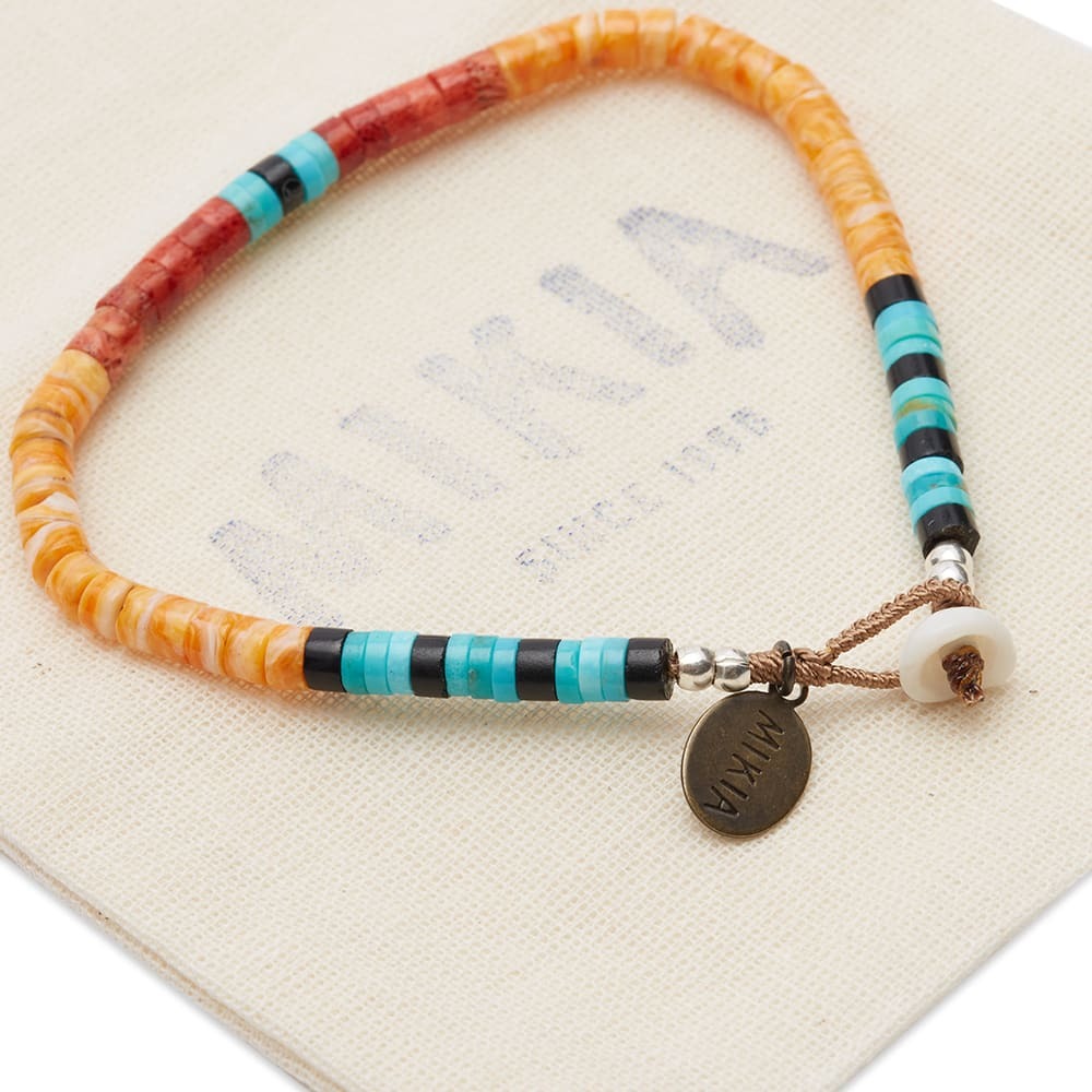 Mikia Men's Beaded Bracelet in Coral/Turquoise Mikia