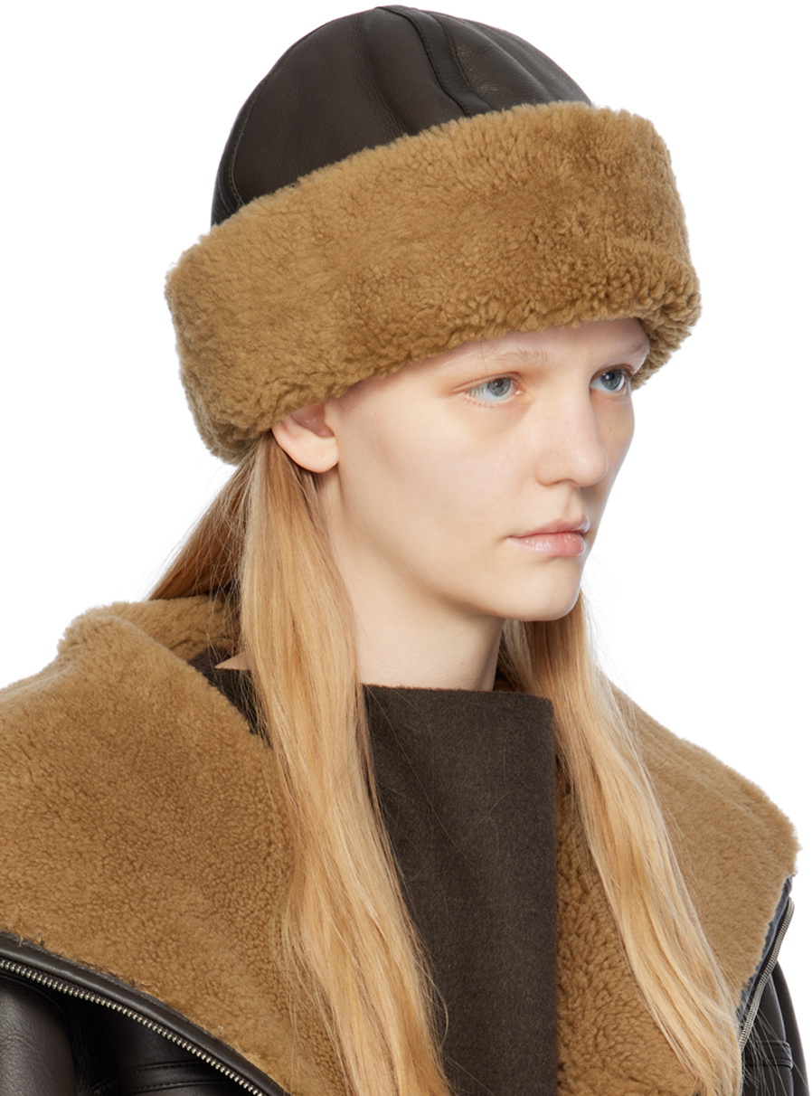 TOTEME Brown Shearling Hat Toteme
