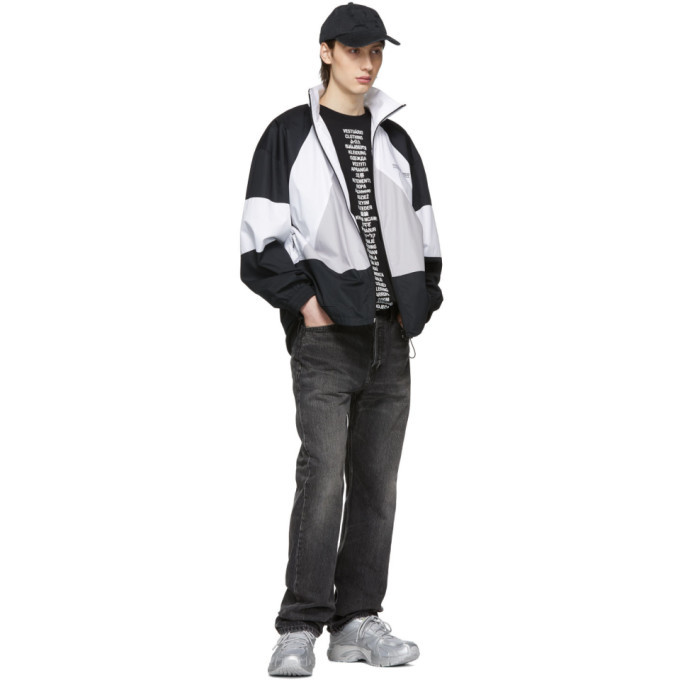 Vetements Black and White Cotton Track Jacket Vetements