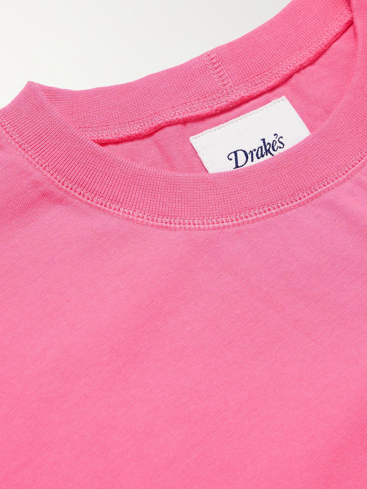 DRAKE'S - Cotton-Jersey T-Shirt - Pink Drake's