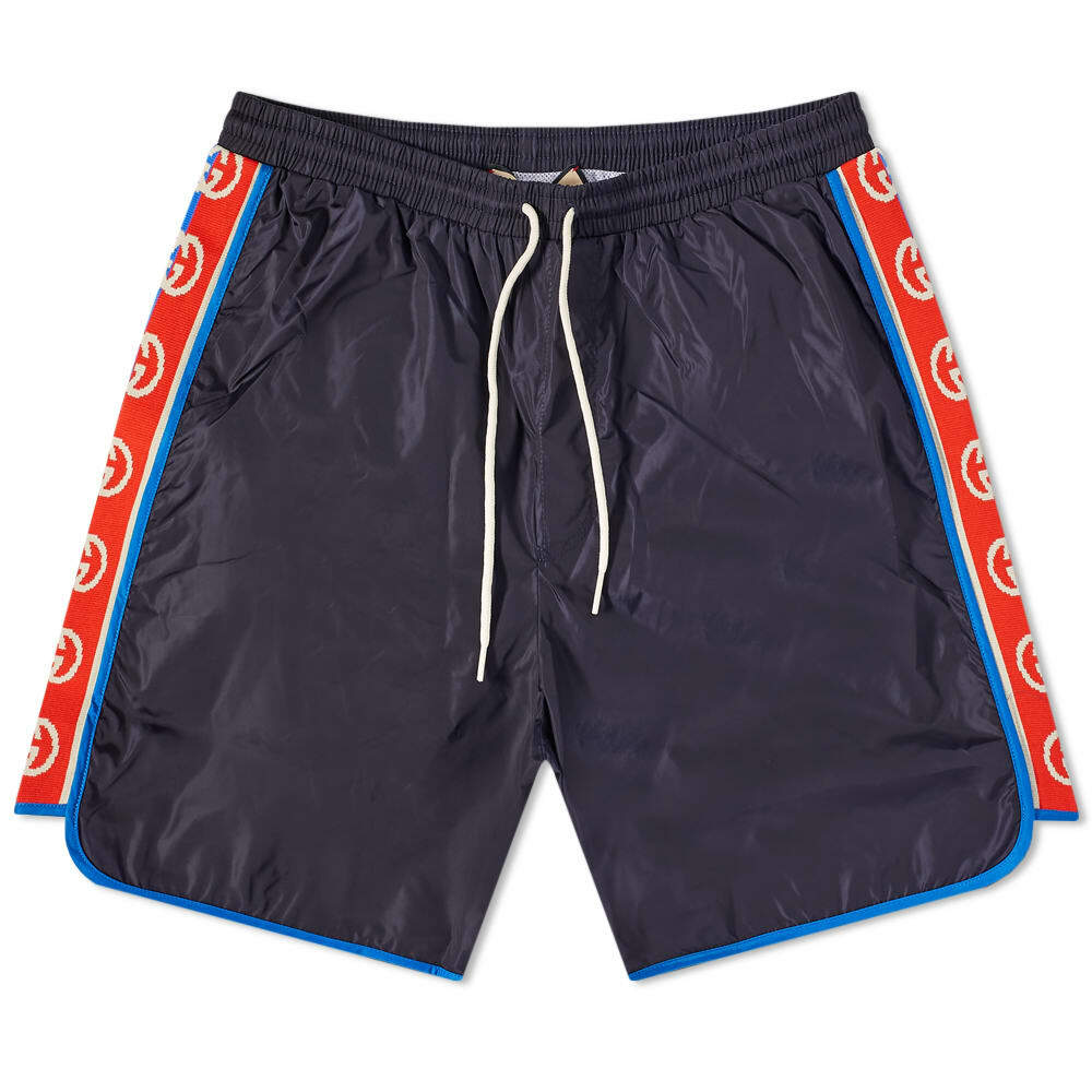 Gucci Men's GG Jacquard Swim Short in Blue Gucci