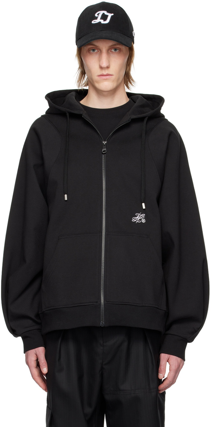 ADER error Black Embroidered Hoodie ADER error
