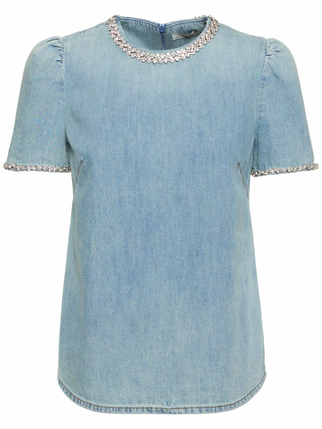 ZIMMERMANN Crush Embellished Denim Top Zimmermann