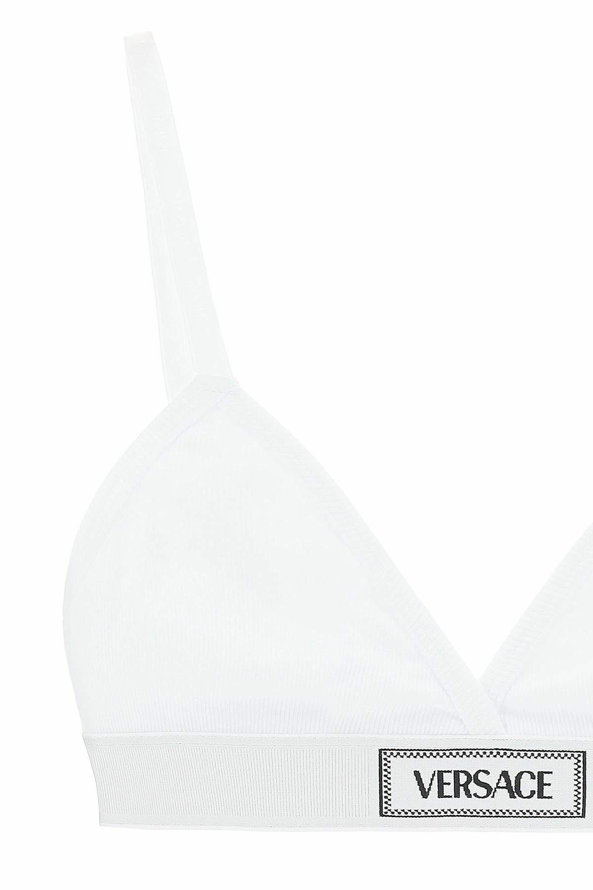 VERSACE '90s logo ribbed bralette White Versace