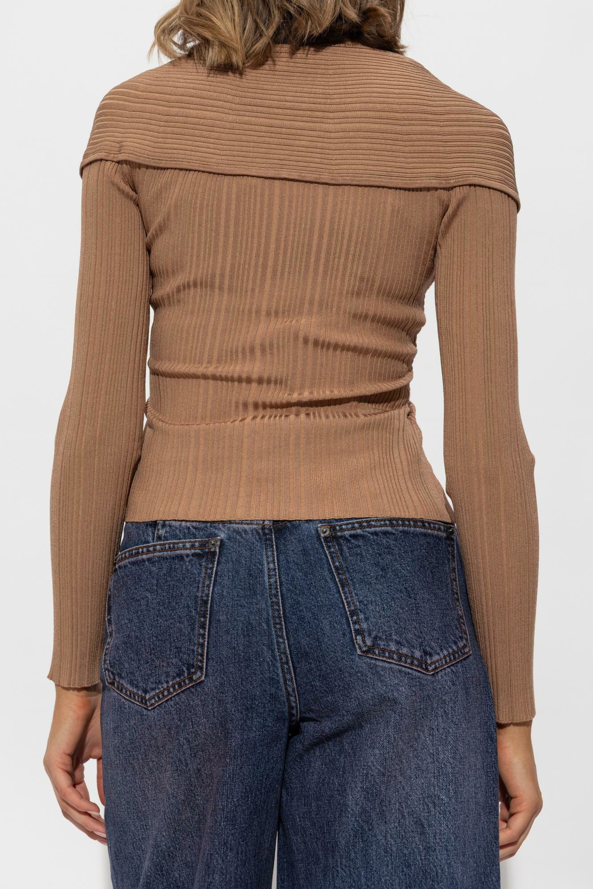 self-portrait Self Portrait Ribbed Top With Long Sleeves Self-Portrait