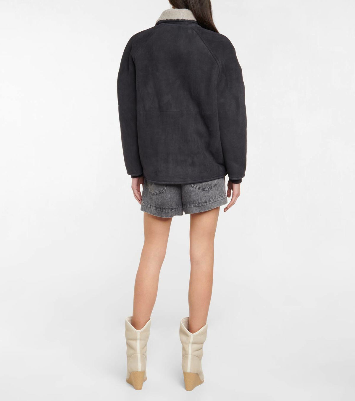Marant Etoile Abeni shearling-lined suede jacket Isabel Marant Etoile