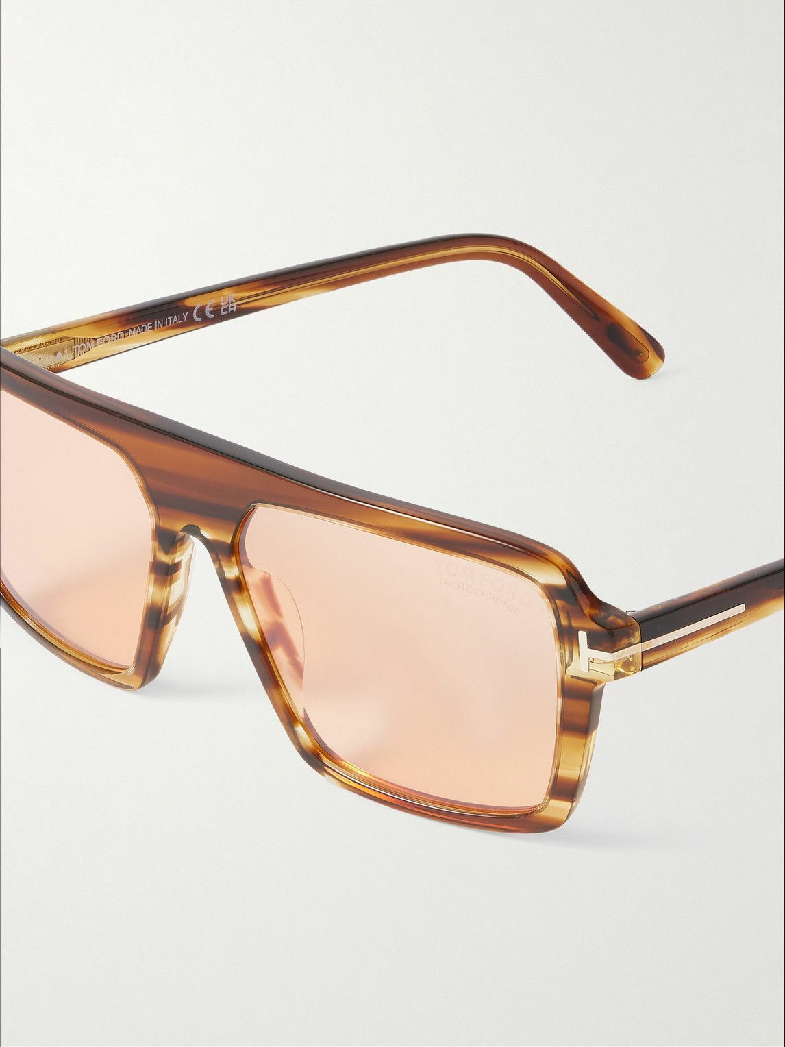 TOM FORD - Vincent D-Frame Marbled Acetate Sunglasses TOM FORD