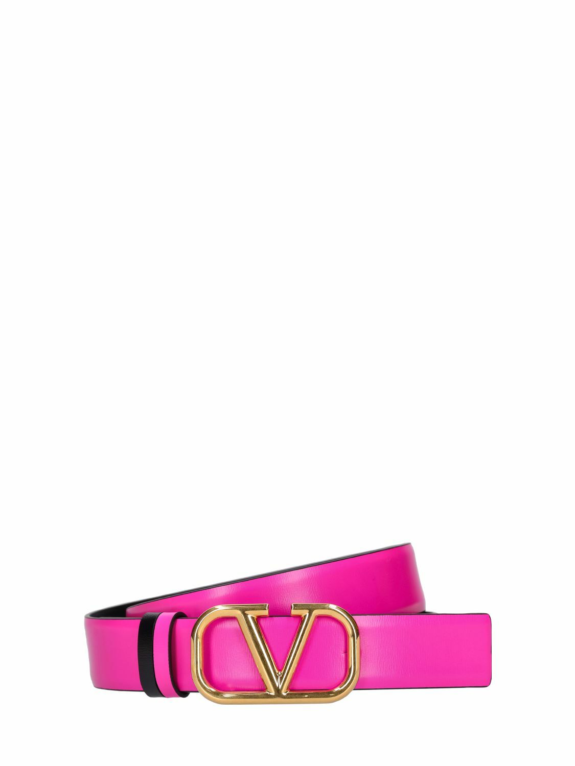 VALENTINO GARAVANI - 3cm Reversible V Logo Leather Belt Valentino Garavani