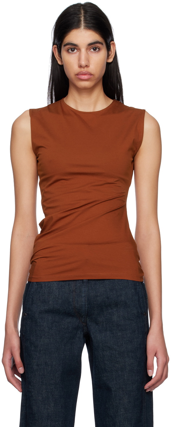 LEMAIRE Red Twisted Second Skin Tank Top Lemaire