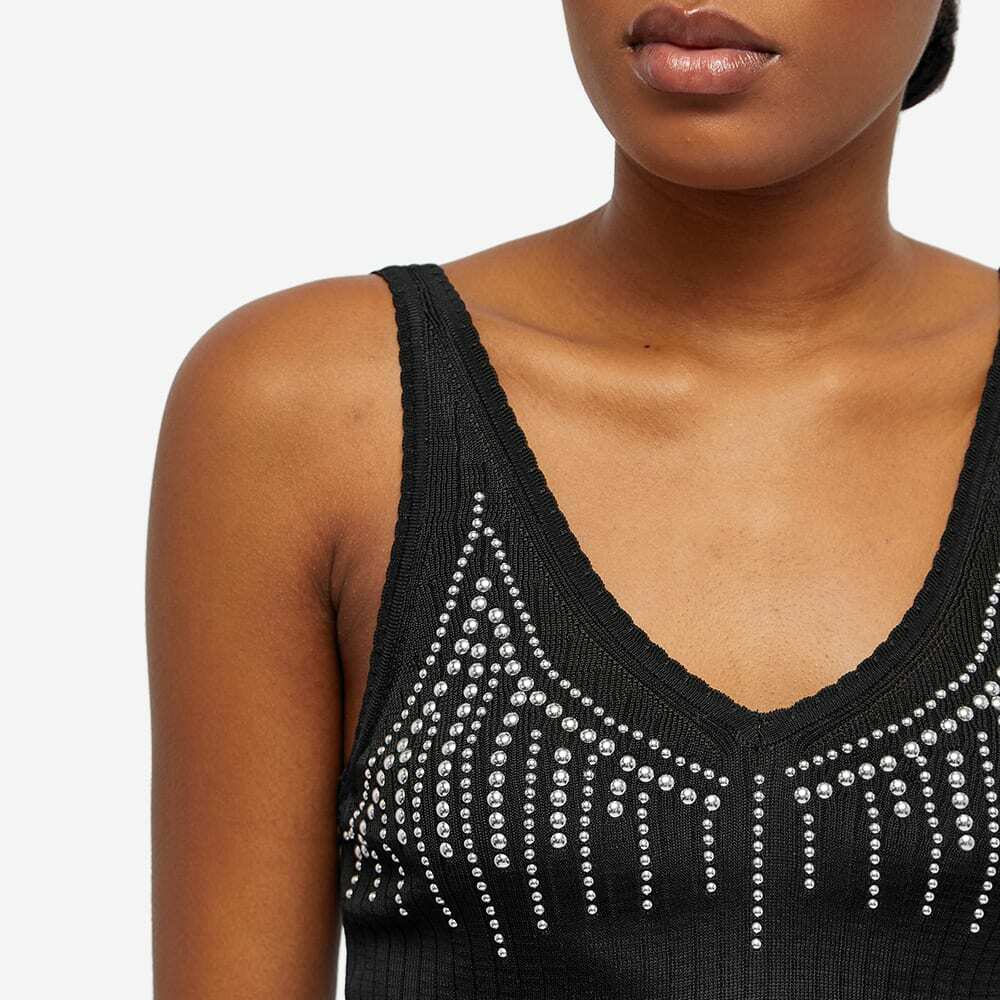 Paco Rabanne Women's Bead Knitted Crop Top in Black Paco Rabanne