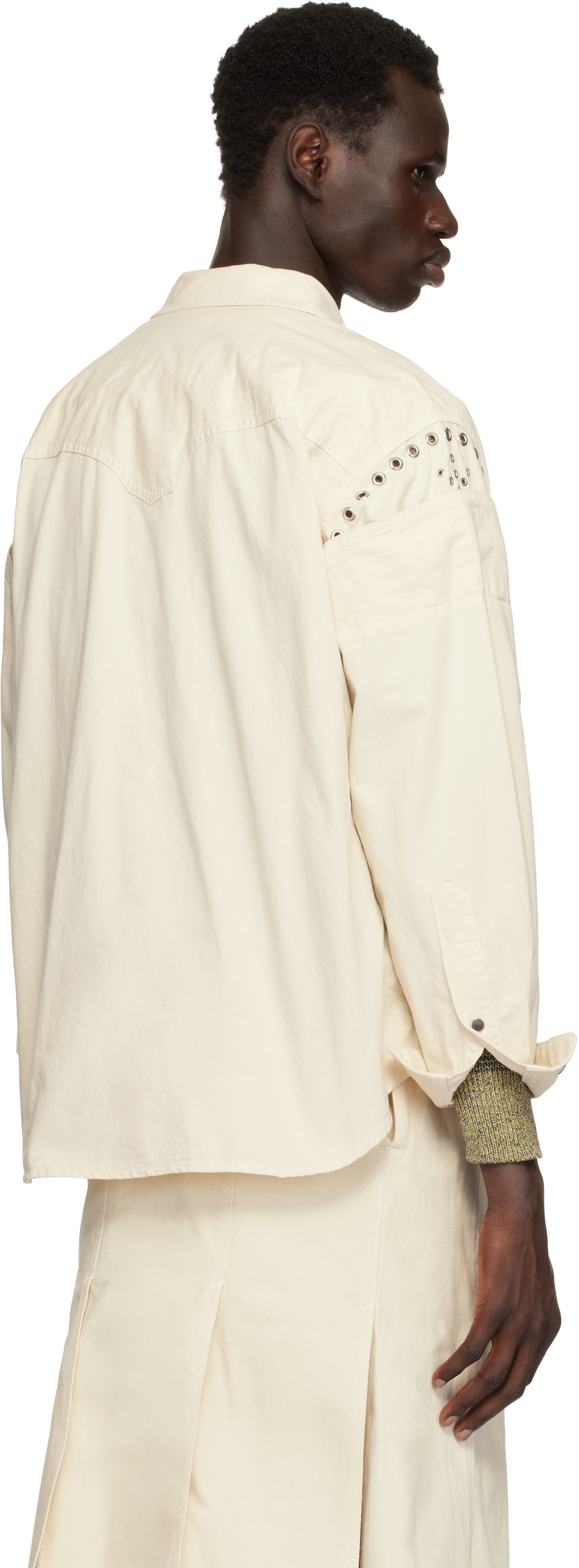 Toga Virilis Off-White Eyelet Denim Shirt Toga Virilis