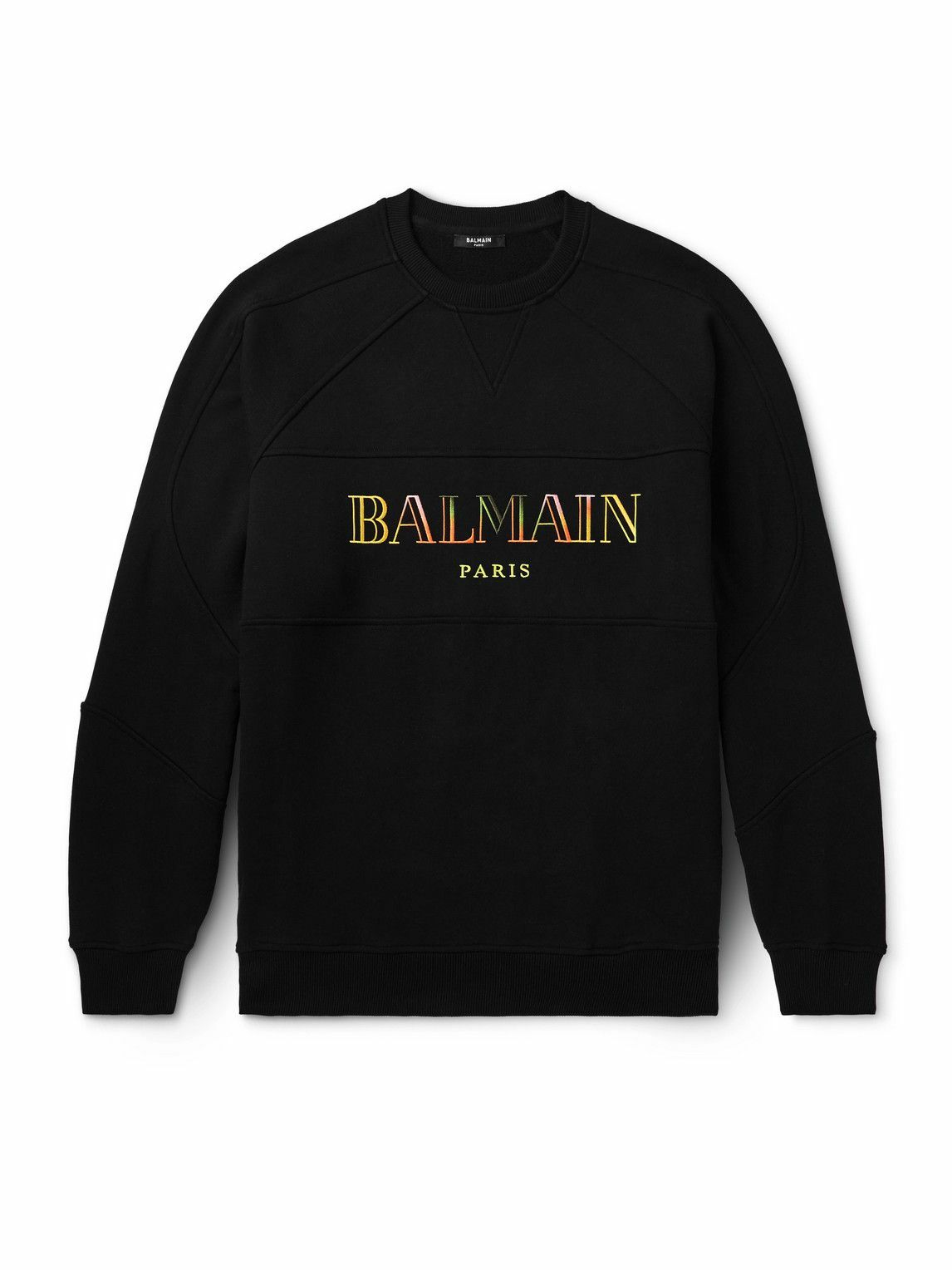 Balmain - Logo-Embroidered Cotton-Jersey Sweatshirt - Black Balmain