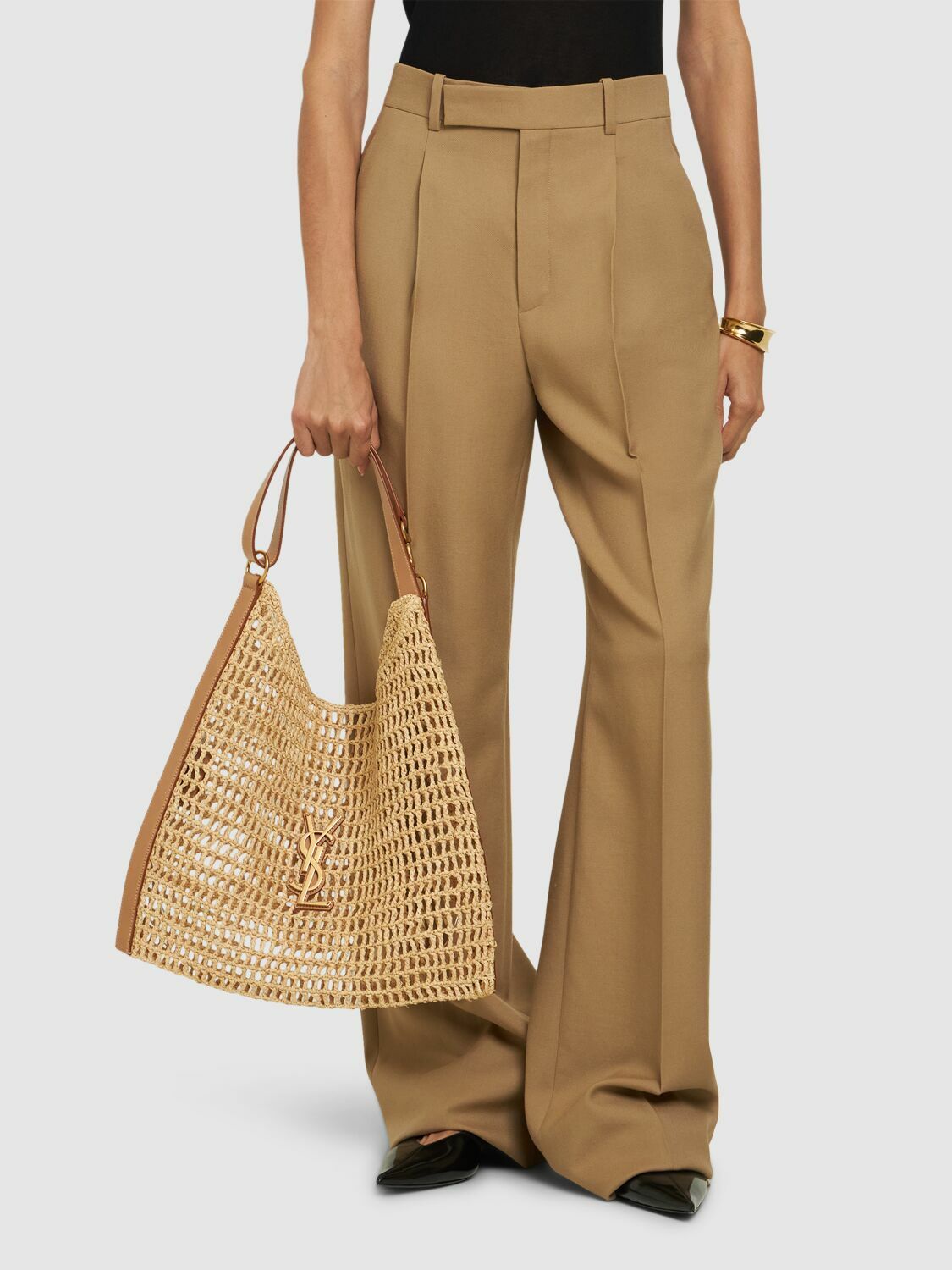 SAINT LAURENT Oxalis Raffia Shoulder Bag Saint Laurent