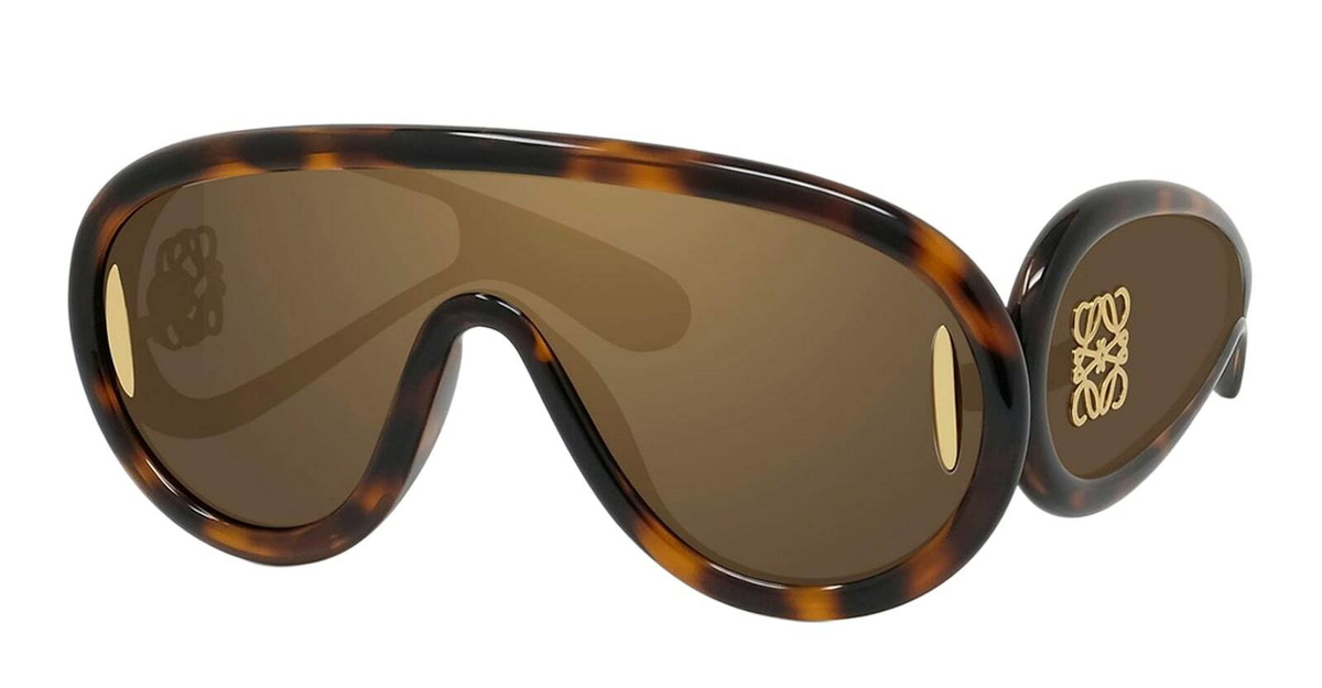 Loewe Wave Mask - Dark Havana Sunglasses Loewe