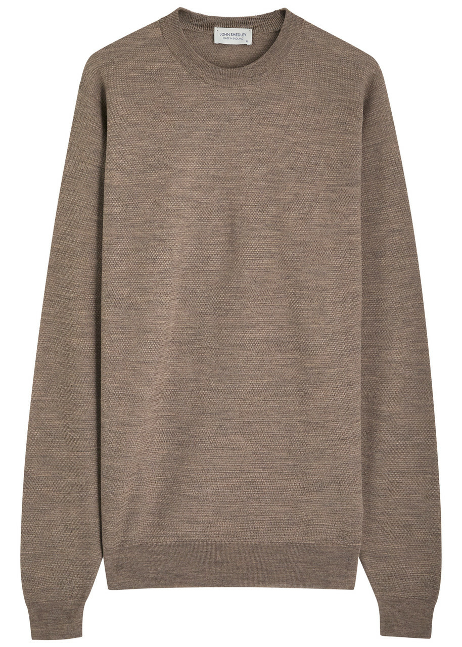John Smedley Textured Fine-knit Wool Jumper Beige John Smedley