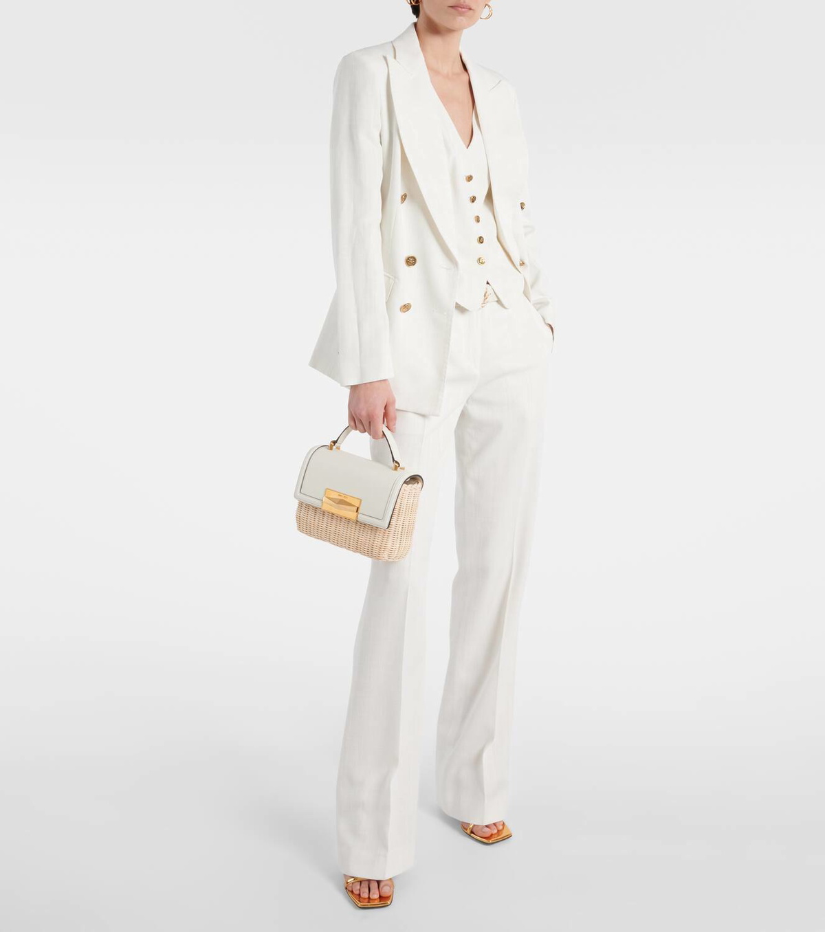 Jimmy Choo Diamond wicker and leather tote bag Jimmy Choo