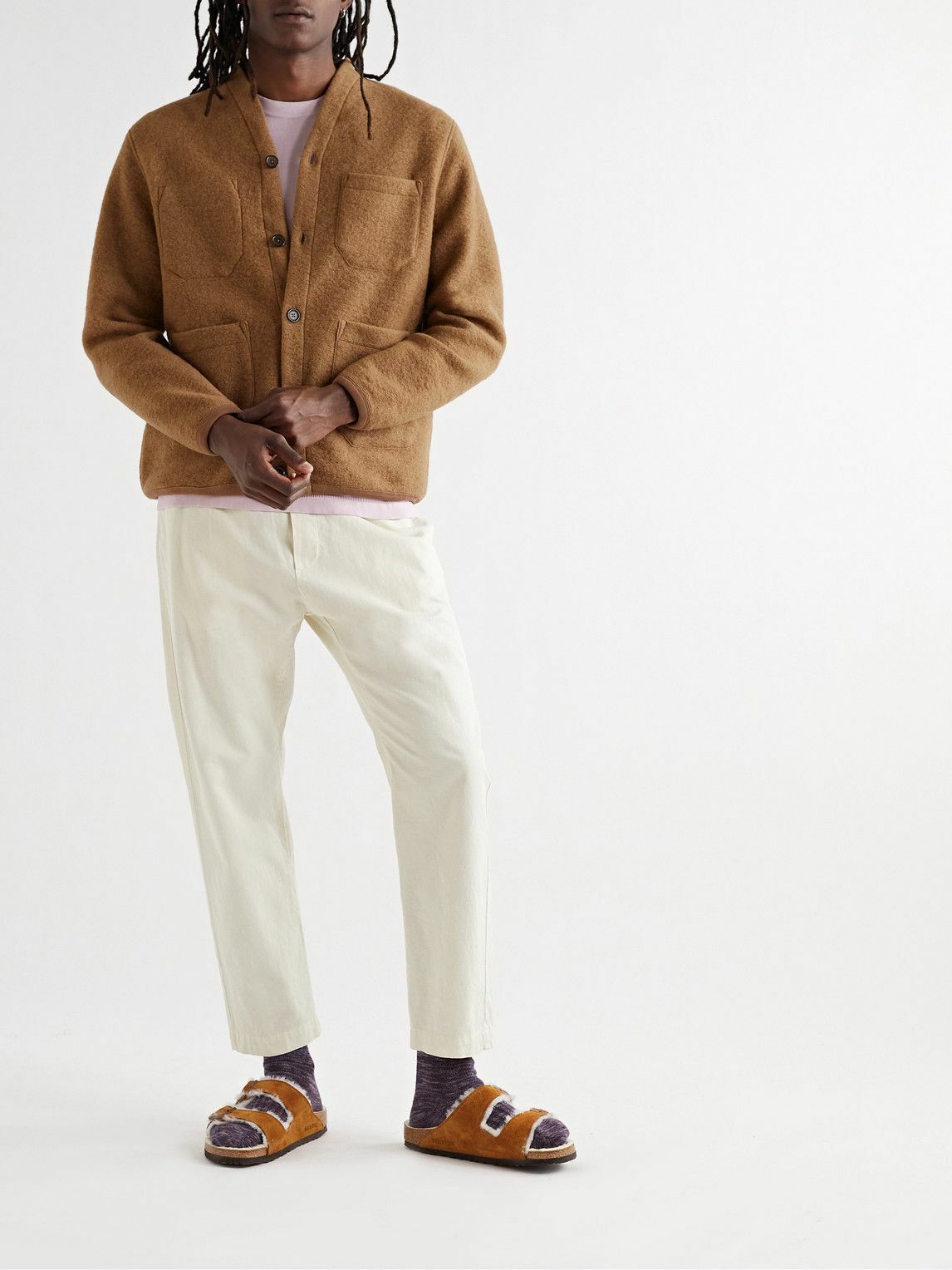 Universal Works - Brushed Wool-Blend Cardigan - Brown Universal Works