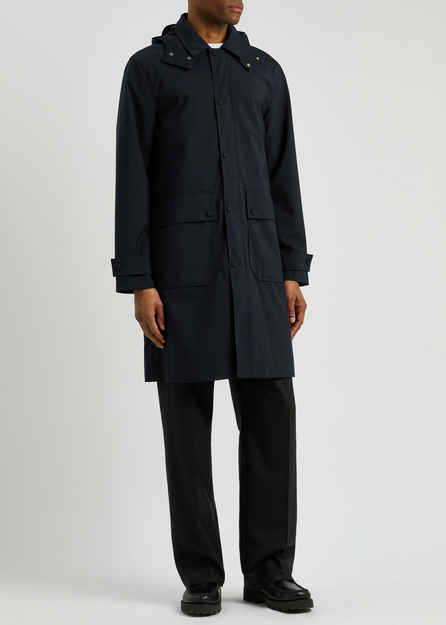 Officine Générale Mayeul Hooded Woven Parker Navy Officine Generale