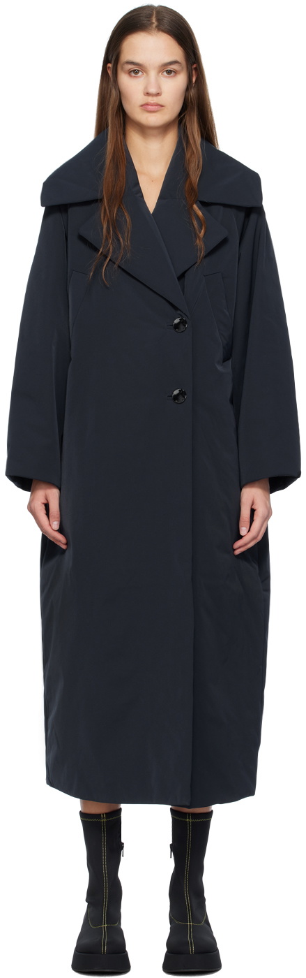 GANNI Navy Insulated Coat GANNI